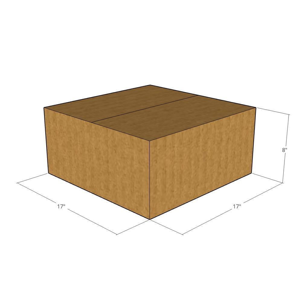 17x17x8 Kraft Brown Corrugated Shipping Boxes, 32 ECT Single-Wall, Qty ...