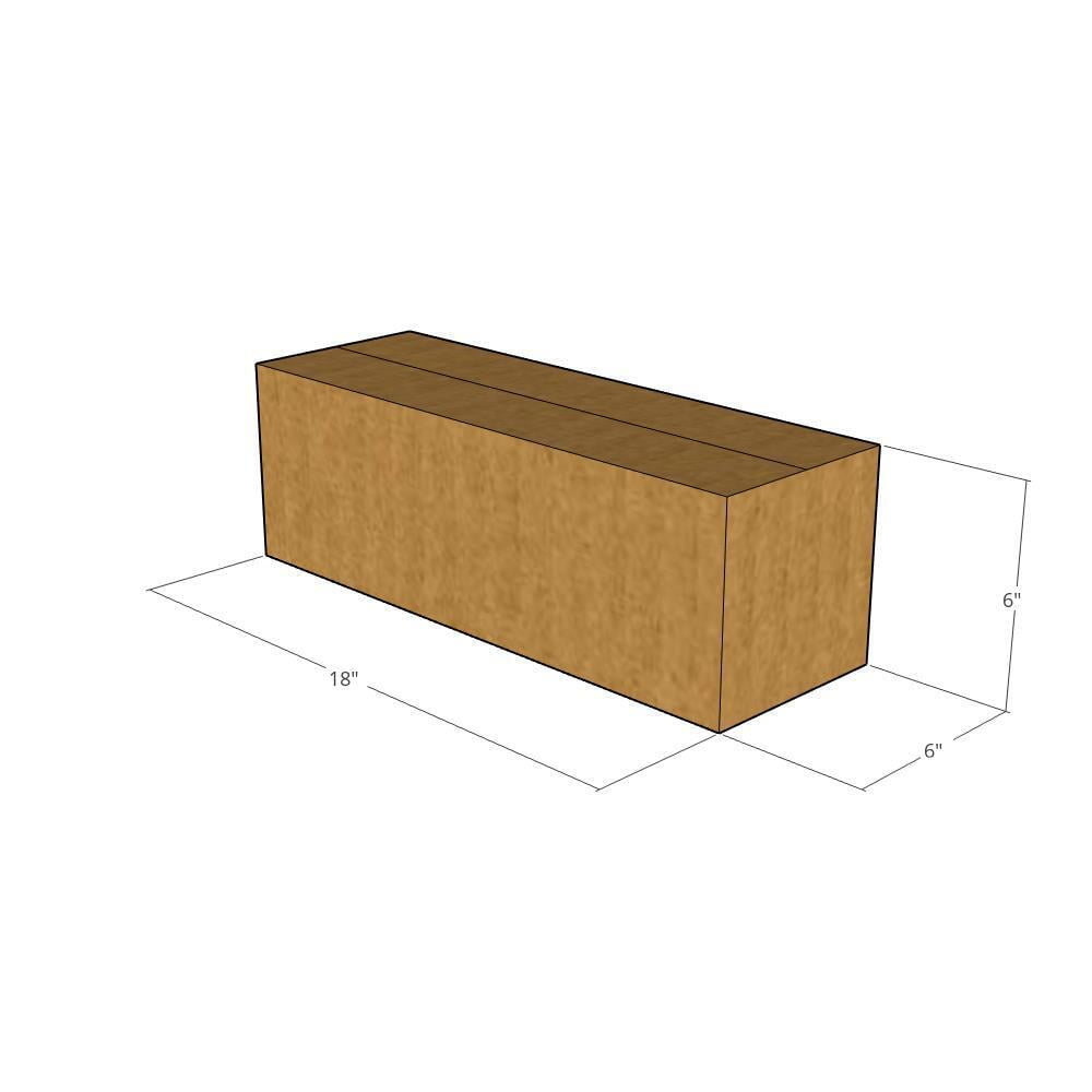 18x6x6 Kraft Brown Corrugated Shipping Boxes, 32 ECT Single-Wall, Qty 5 ...