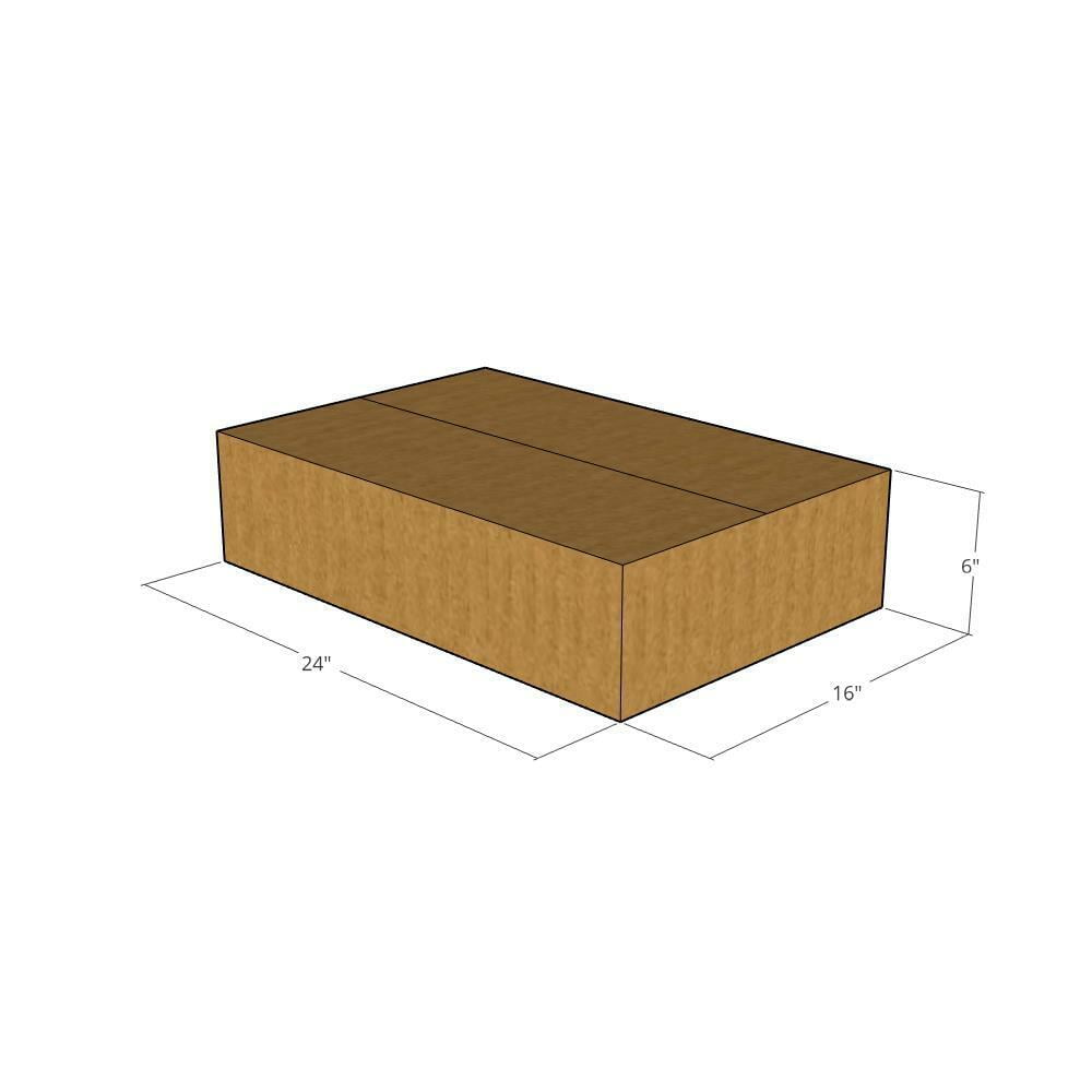 5 Extra Strength 32 ECT Corrugated Boxes 24x16x6 for Packing, Shipping ...