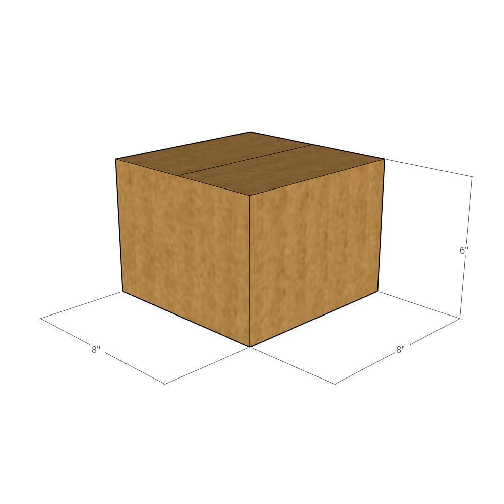 8x8x6 Kraft Brown Corrugated Shipping Boxes, 32 ECT Single-Wall, Qty 5 ...