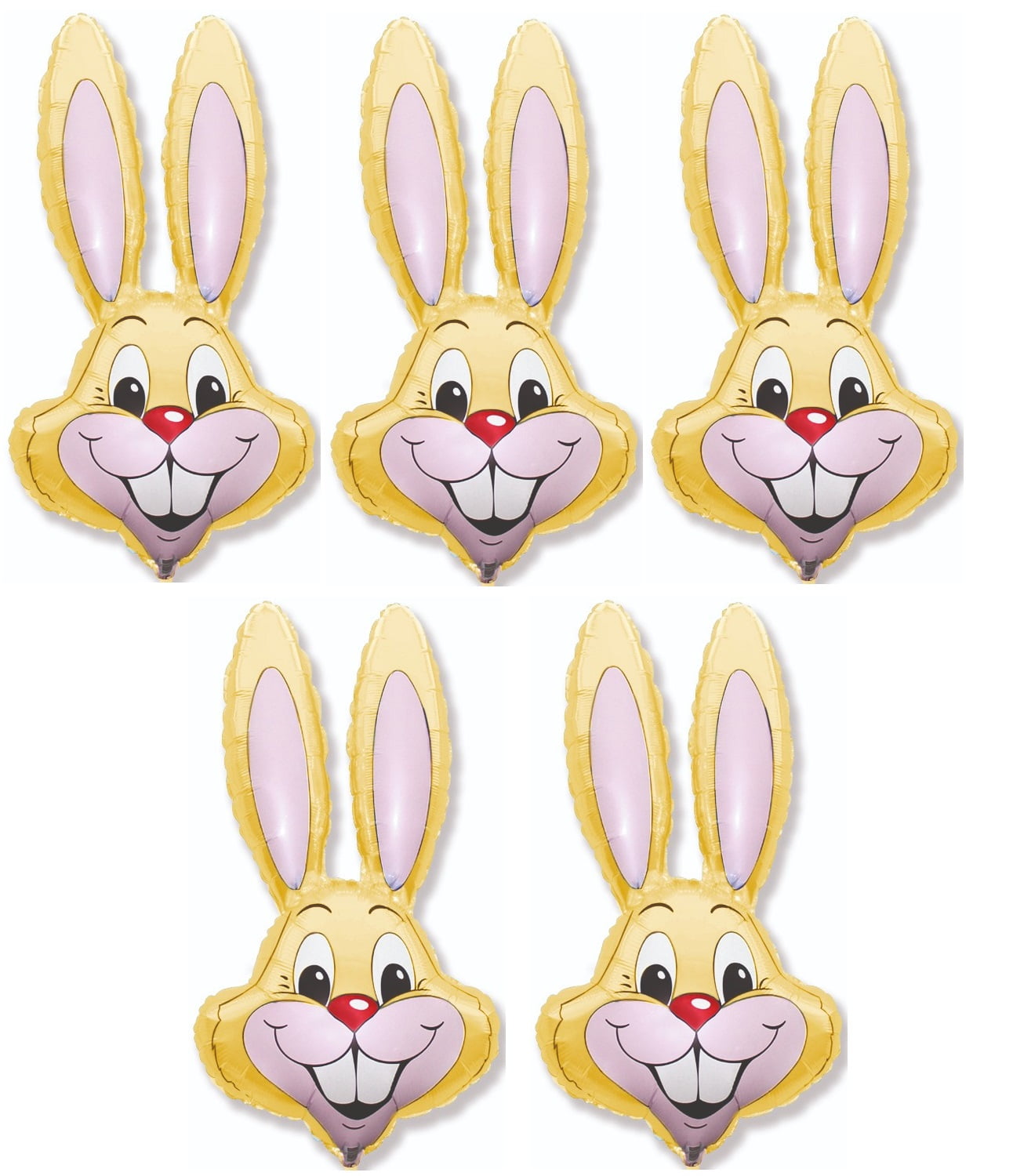 5 Count 37" Light Pastel YELLOW Rabbit Bunny Head Shaped Easter Basket ...