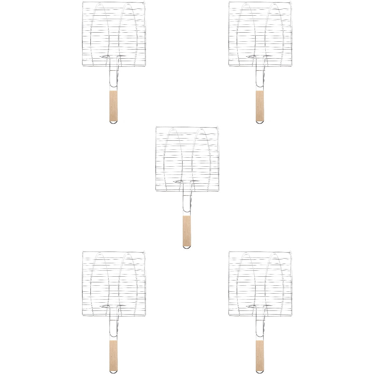 5 Count Barbecue Fish Holder Camping BBQ Net Meat Grill Rack 43.5X23X1 ...