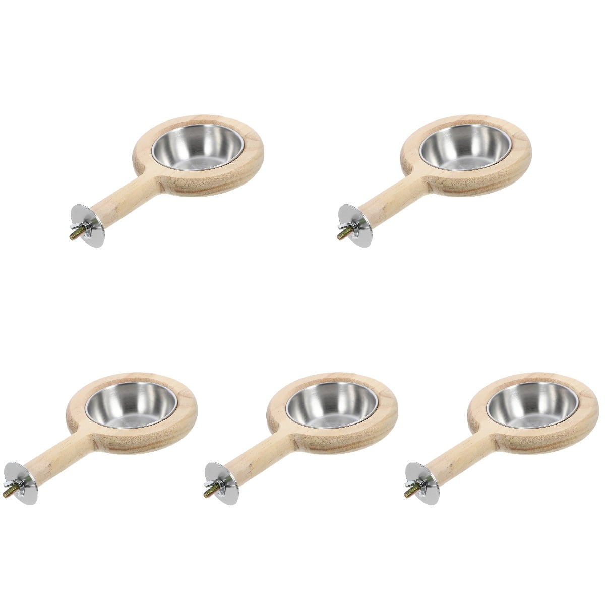 5 Count Bird Perch Feeders Water Mug Feeding Cup Small Food Holder ...