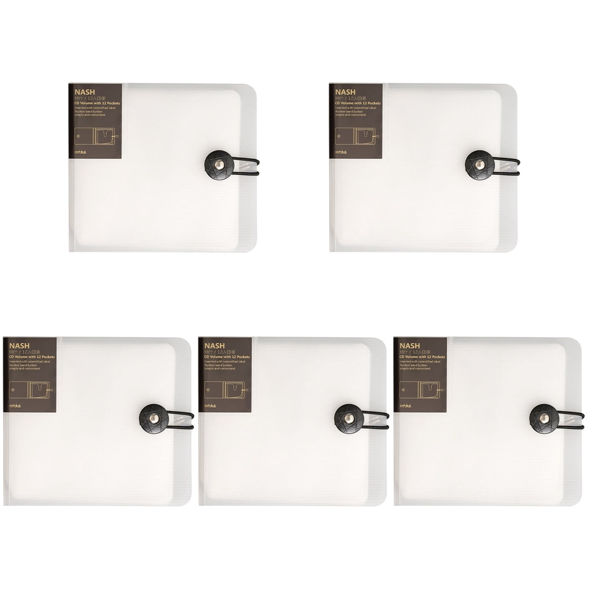 5 Count CD DVD Storage Binder Disc Pouch Albums Record Travel White ...