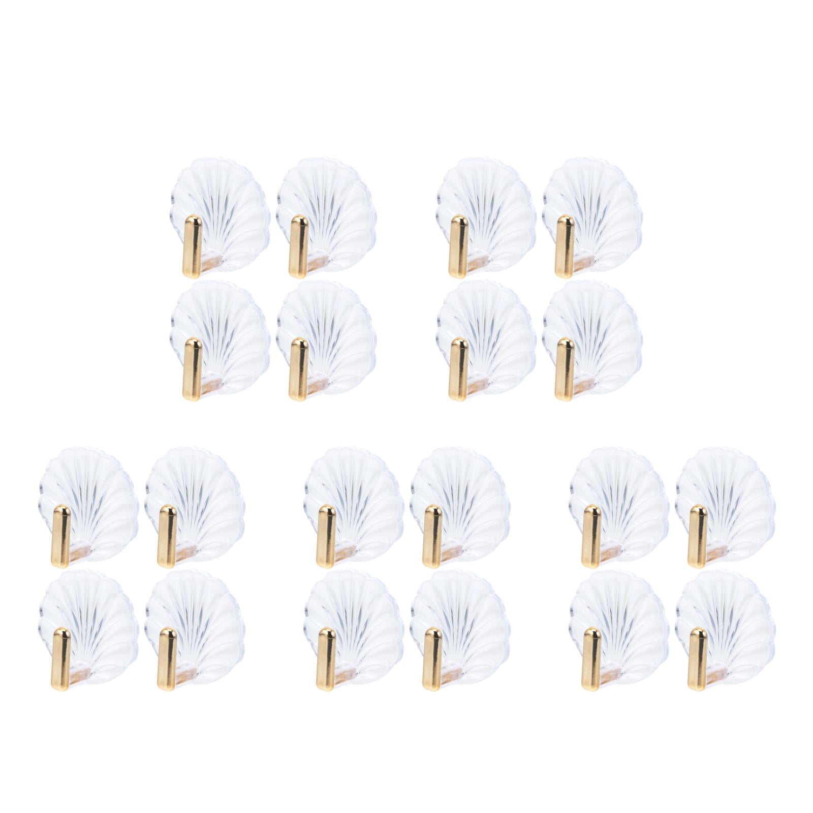 5 Count Countertop Shell Sticky Hook Sturdy Hooks Smooth Surface Wall ...