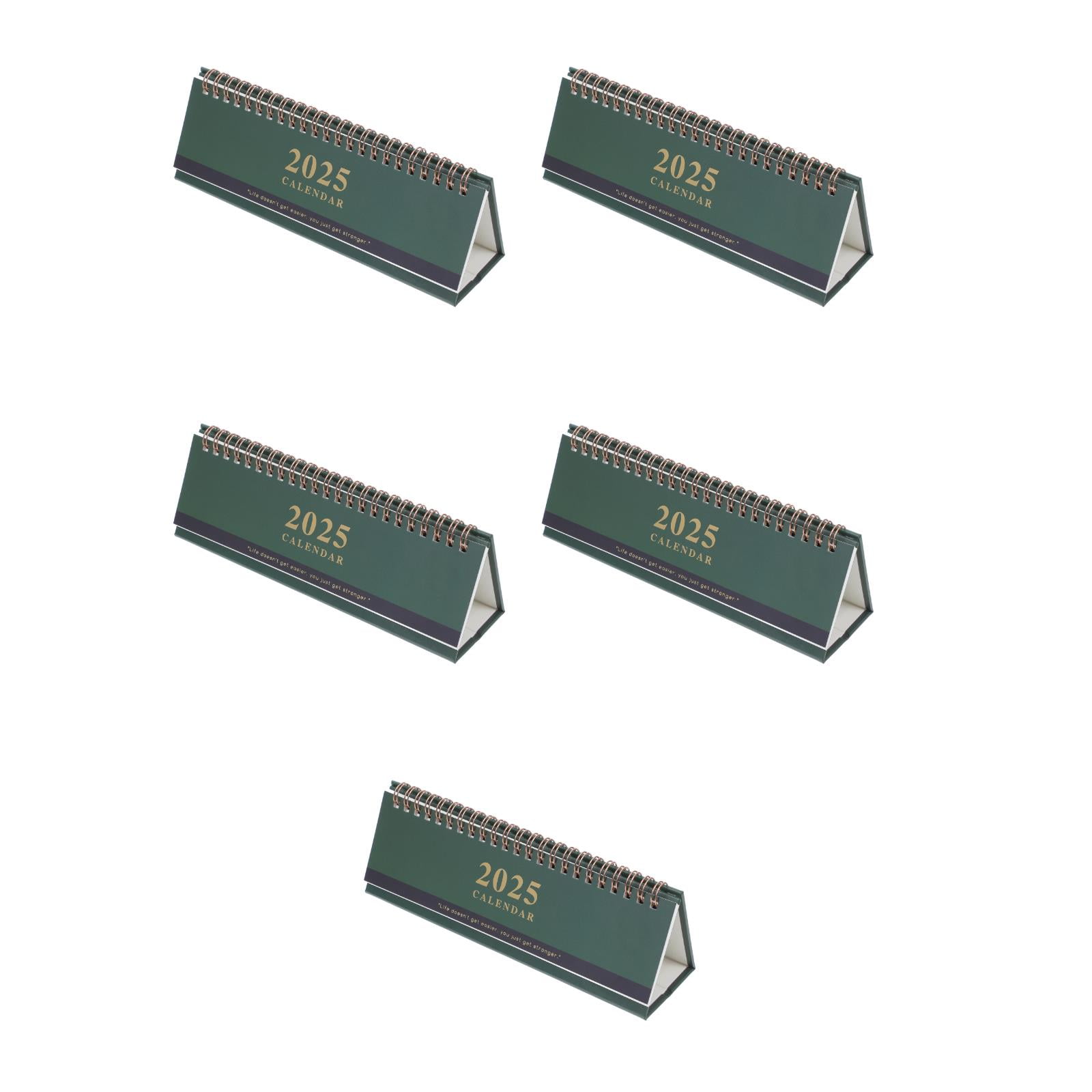 5 Count Desk Stand up Calendar Flip Desktop Calendars Dark Green ...