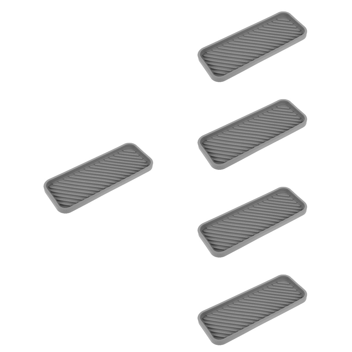 5 Count Drying Rack Dishes Draining Silicone Tray Toiletry Organizer ...