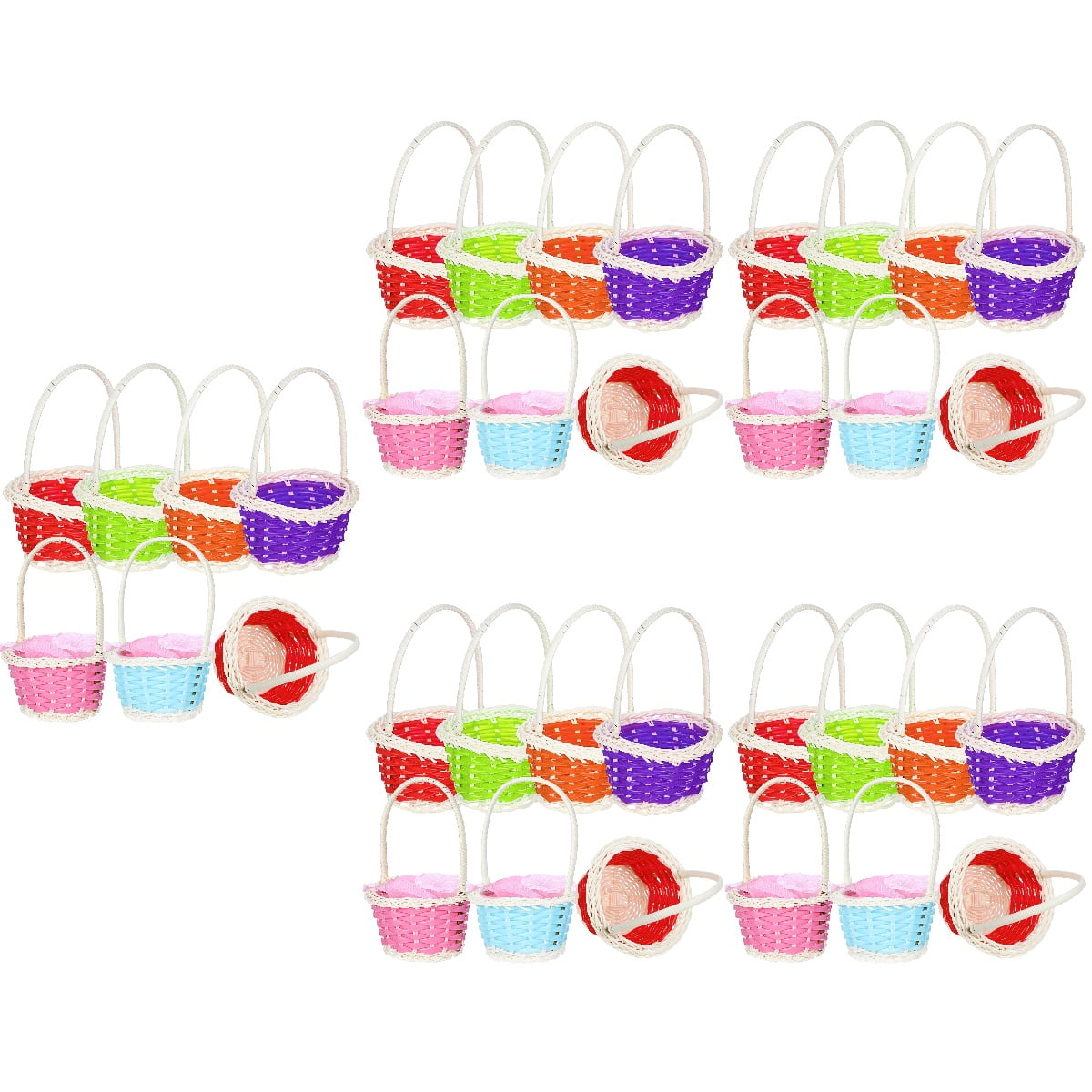 5 Count Easter Egg Baskets Wicker Small with Lids Empty Child - Walmart.com