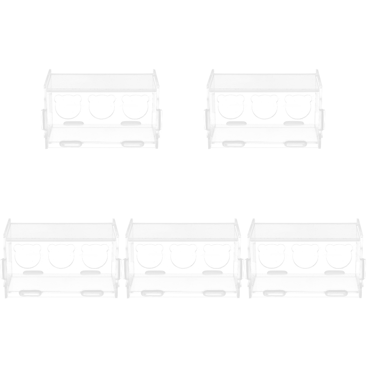 5 Count Feeders Containers Rutin Chicken Transparent Bird Food Bowl ...