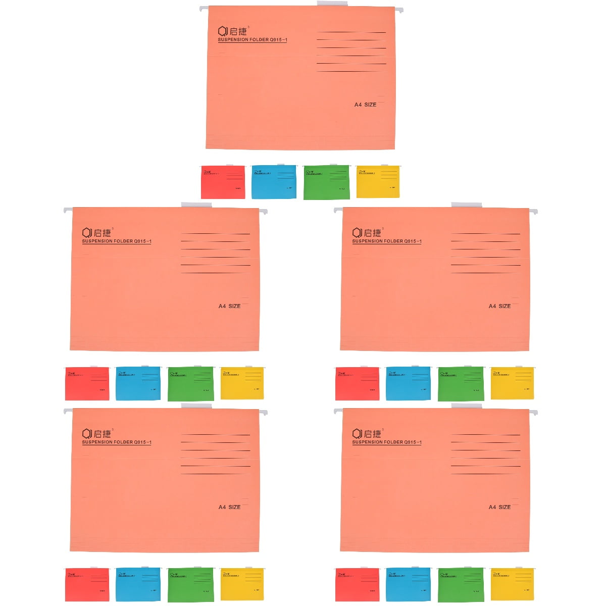 5 Count Folder Bins Bill Hanging File Organiser Office Colorful ...