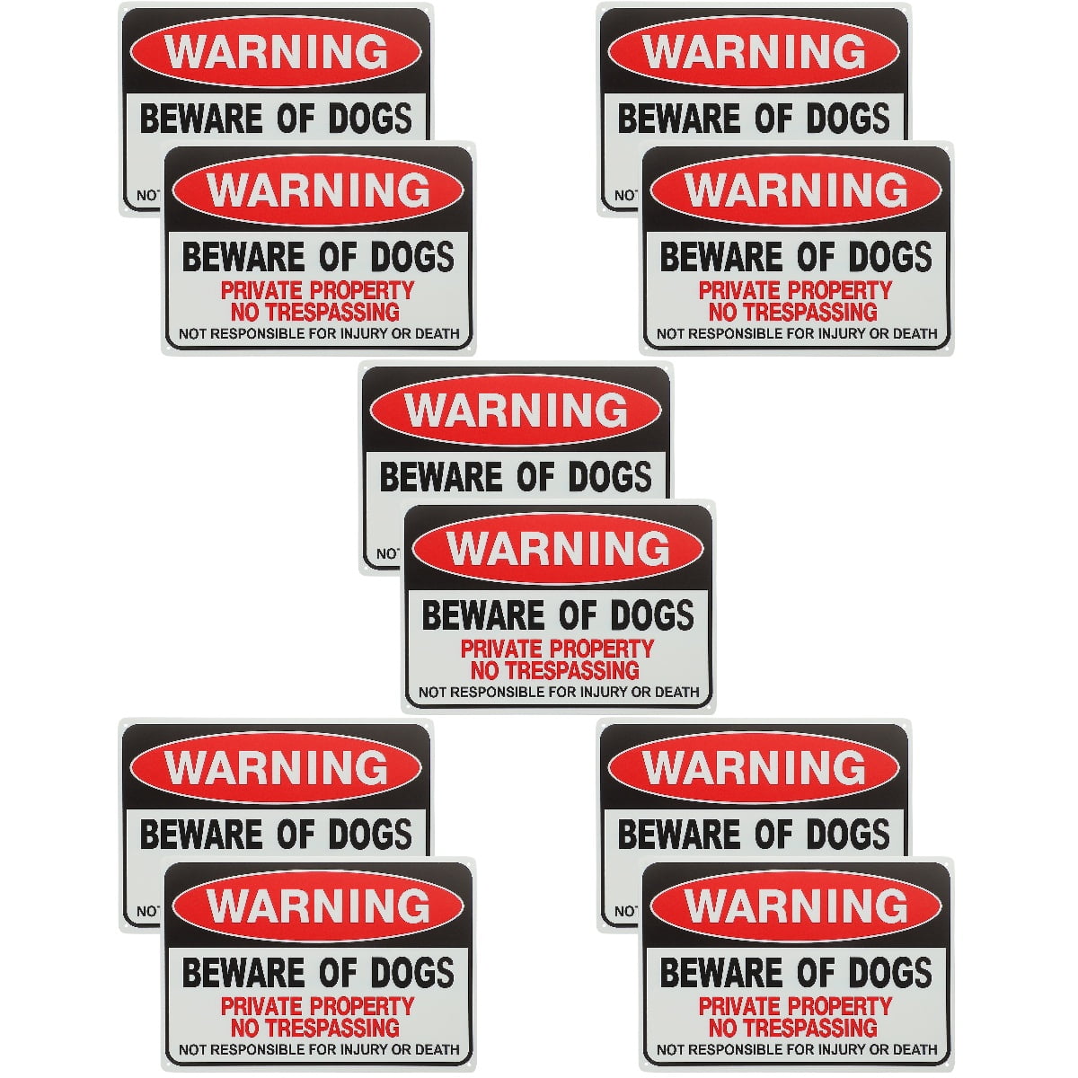 5 Count Garden Courtyard Dog Warning Sign Outdoor Baby - Walmart.com