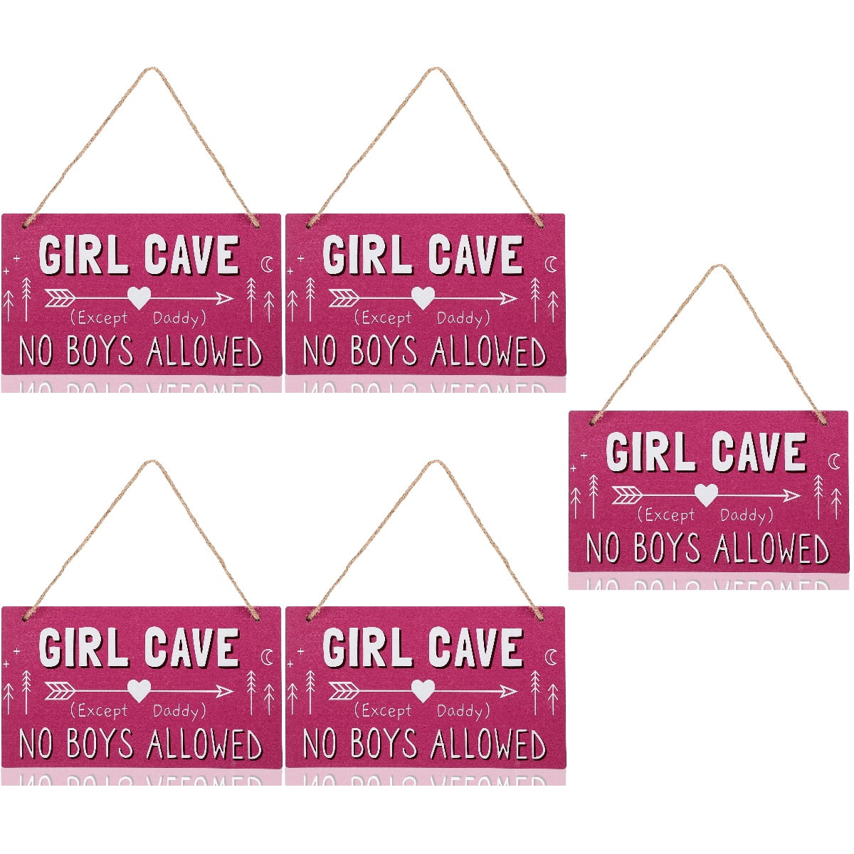 5 Count Girl Cave Wooden Sign Child - Walmart.com