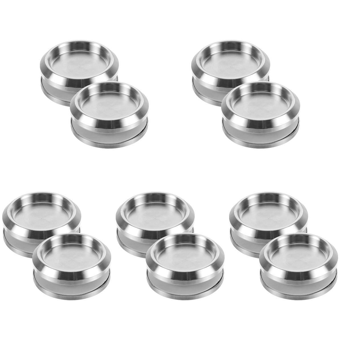 5 Count Glass Door Handle Side Pulls Recessed Drawer Knob Silver ...