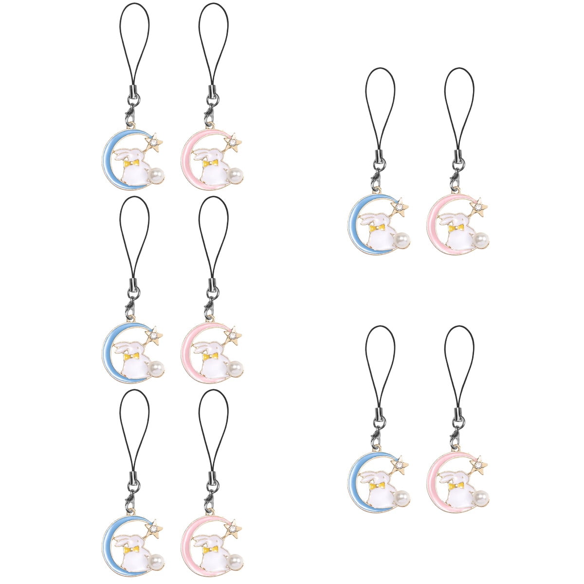 5 Count Key Chain Mobile Phone Charms Kit Chains of The Lid Student ...