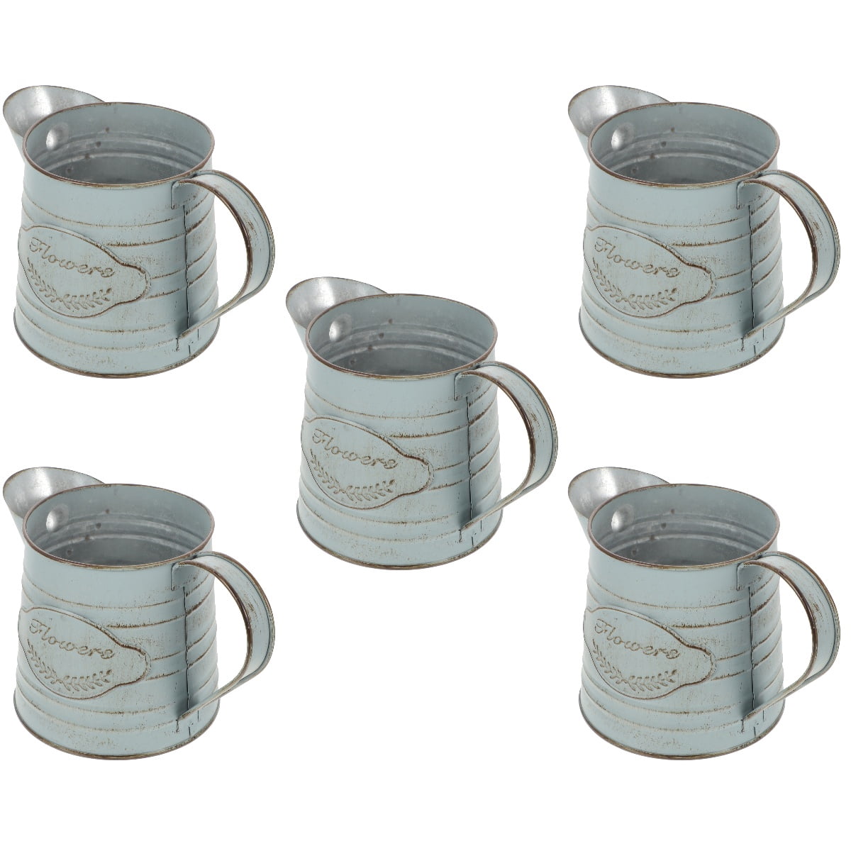 5 Count Milk Jug Vase Antique Decor Tin Flower Pot Baby - Walmart.com