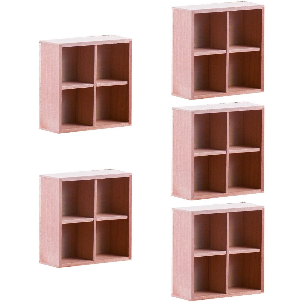 5 Count Mini Storage Cabinet Miniature Wooden Small Dollhouse Decor ...