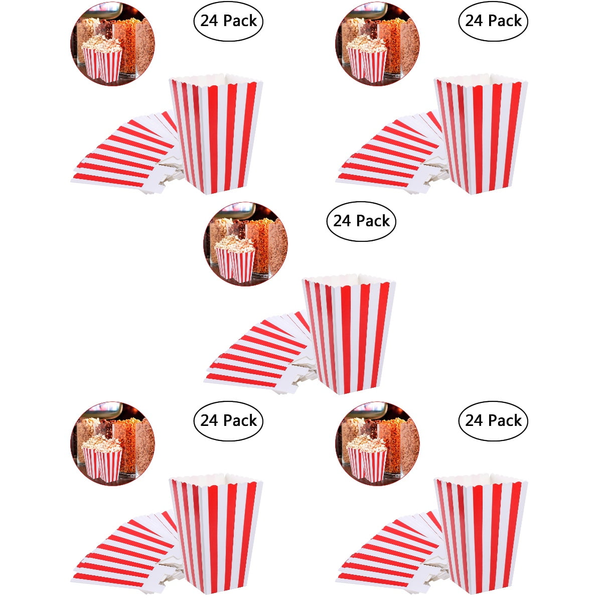 5 Count Paper Bag Popcorn Container Popcorn Cartons Popcorn Boxes ...