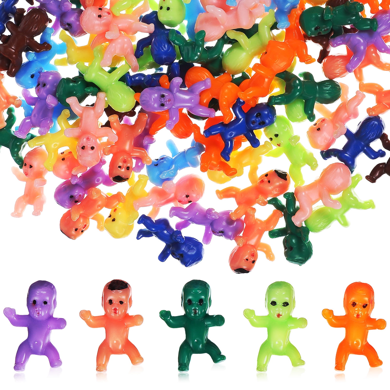 5 Count Plastic Babies Dolls Tiny Toys Mini Figures Baby Child ...