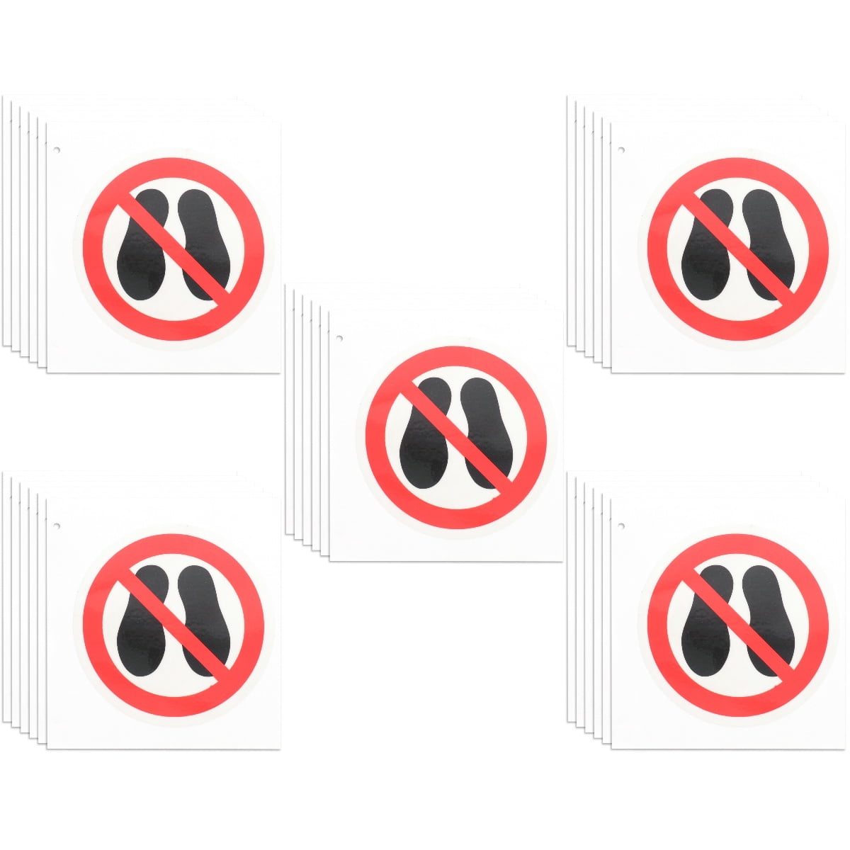 5 Count Point No Trampling on Labels Warning Sticker for Industrial ...
