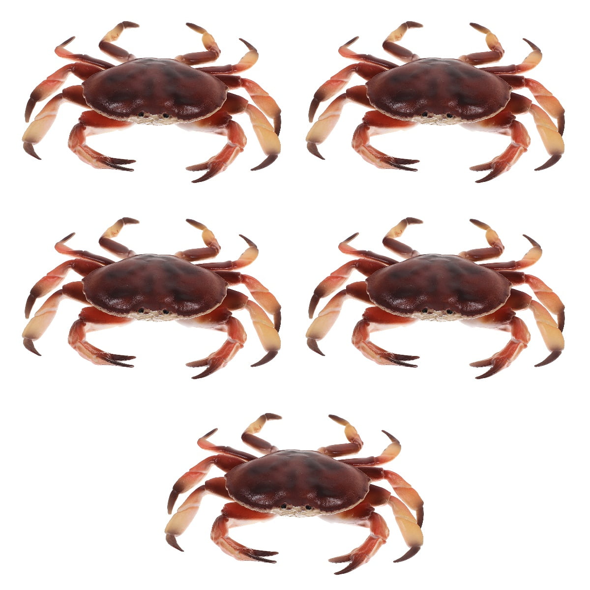 5 Count Realistic Sea Creature Model Decorative Crab Figurine Scene ...