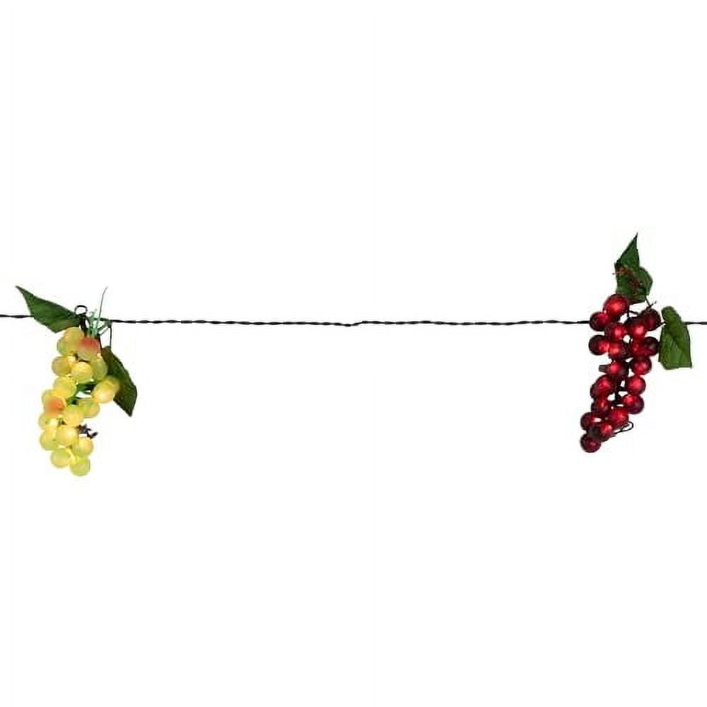 5-Count Red and Green Grape Cluster String Light Set, 8ft Brown Wire ...
