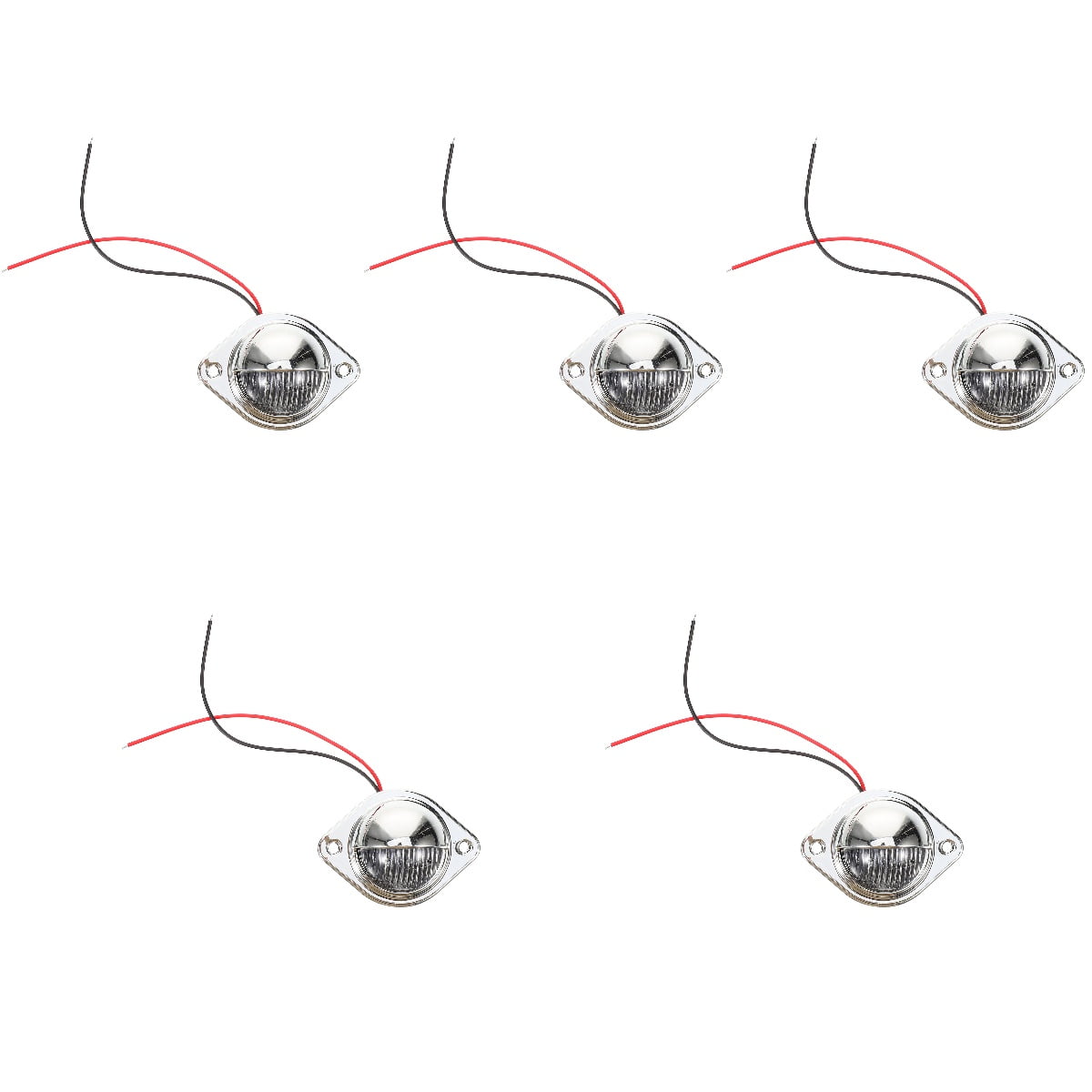 5 Count Round License Plate Light Tailights Truck Trailer Abs - Walmart.com