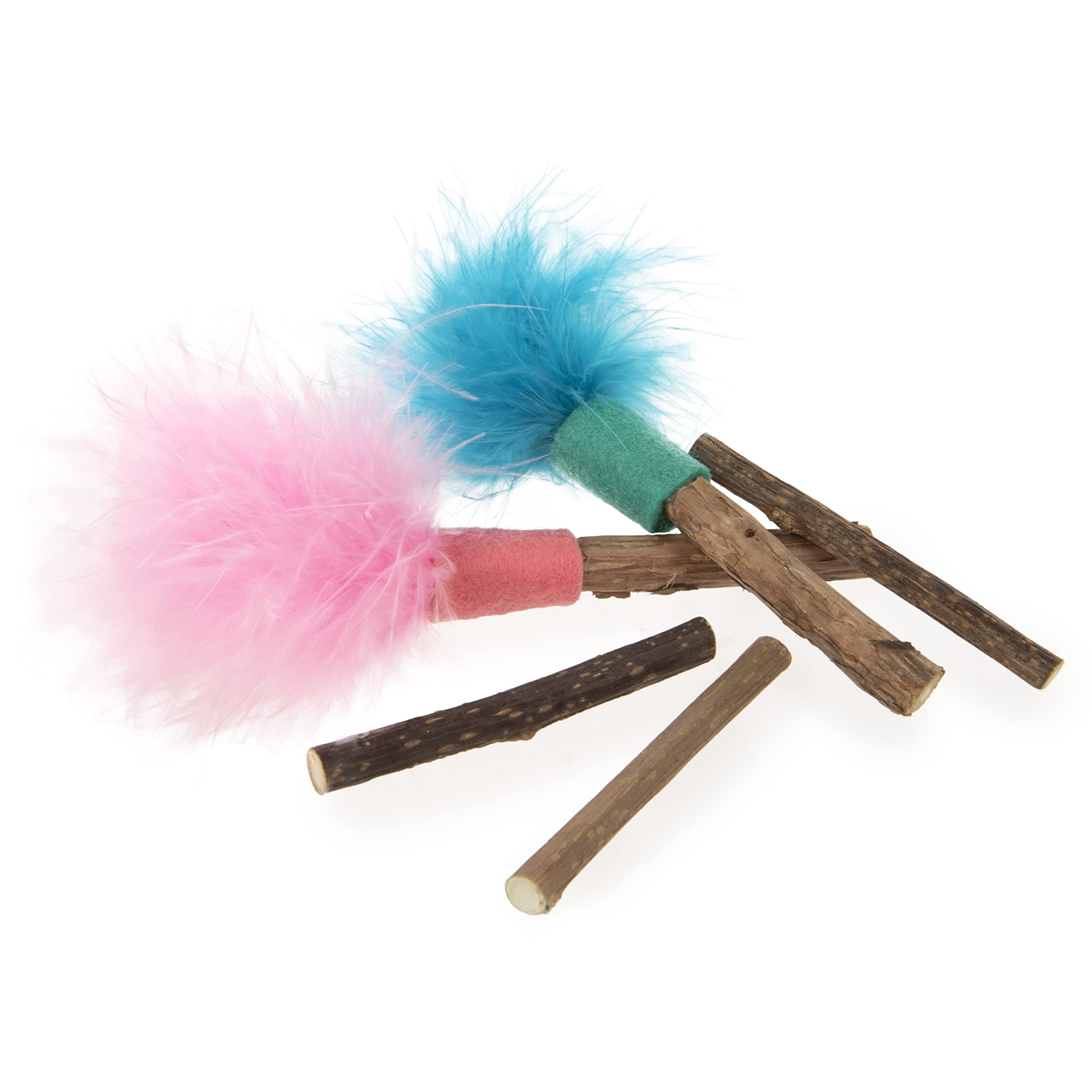 (5 Count Silly Silver Stix Natural Silvervine Cat Toys - Blue/Pink, One ...