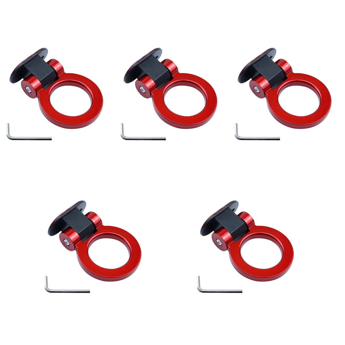 5 Count Simulation Trailer Tow Hook Wheel Trunk Adjustable Red ...