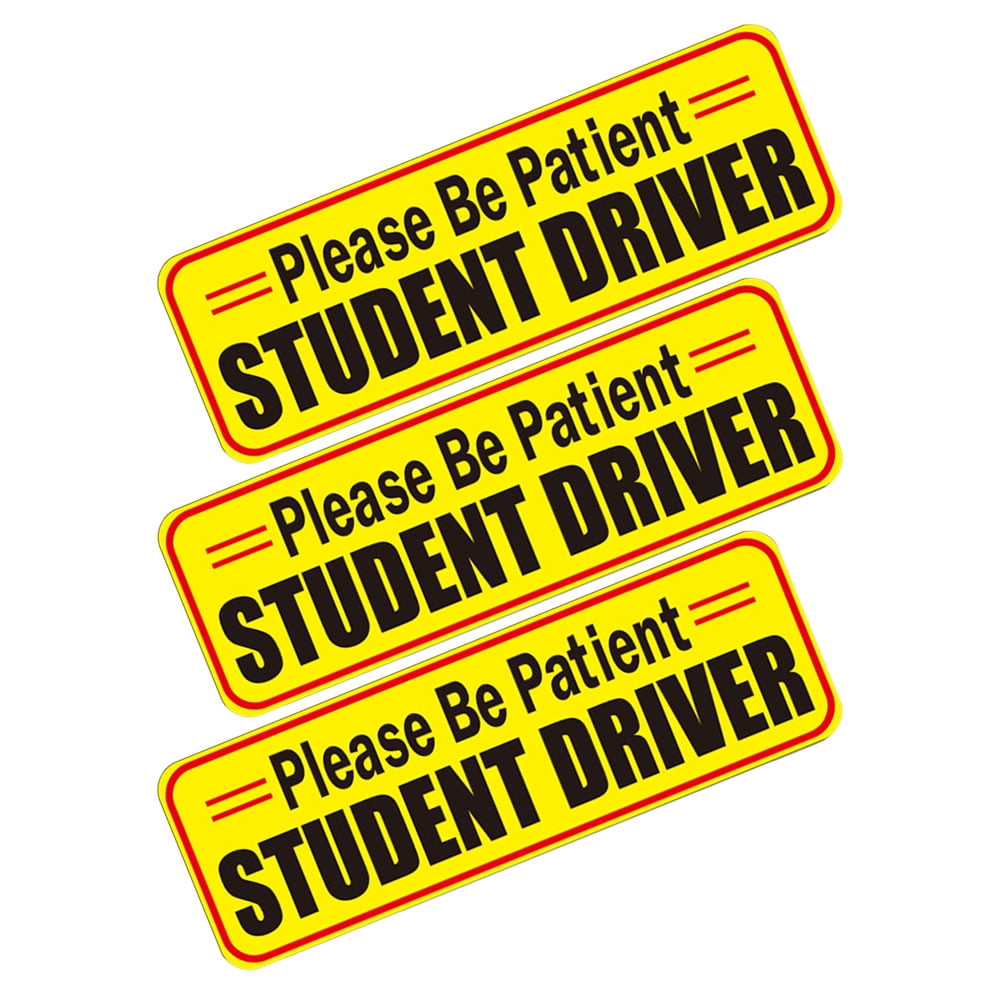 5 Count Student Driver Safety Signs Car Stickers Bright Color - Walmart.com