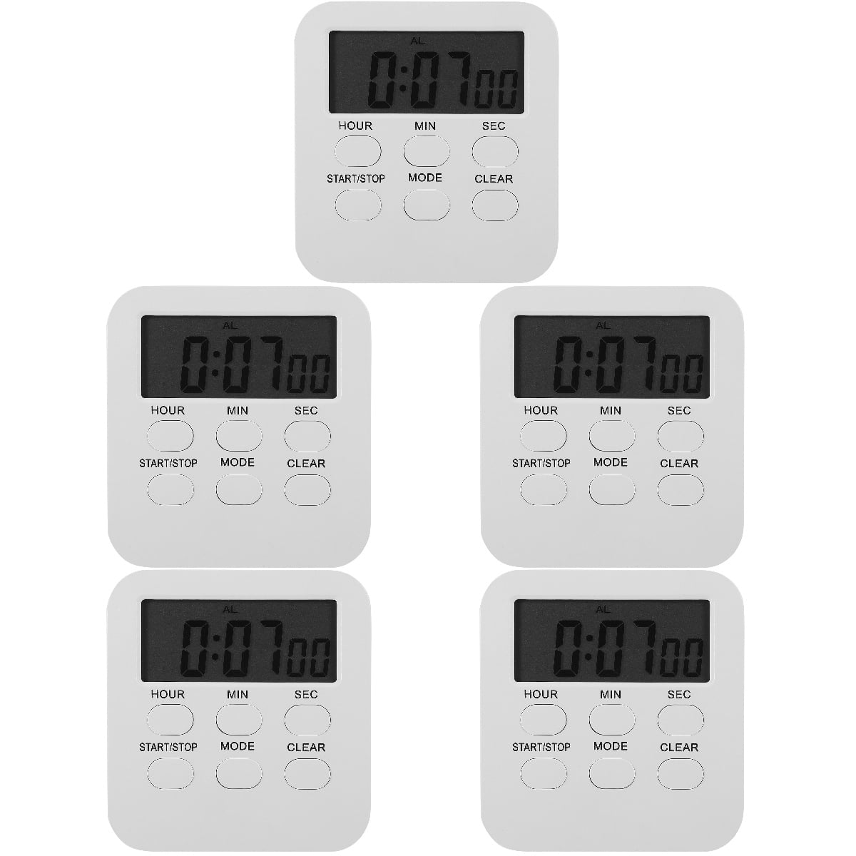 5 Count Timer Clocks Timers for Kids 60 Minute Alarm Kitchen Digital ...