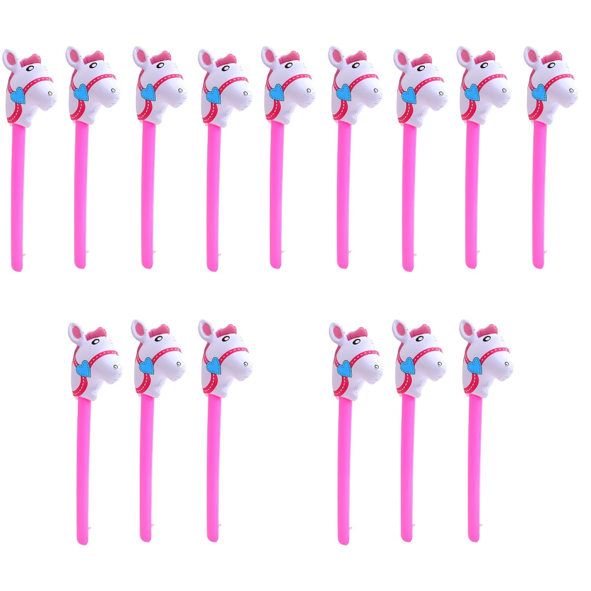5 Count Unicorn Stick Balloon Inflatable Sticks Horse Head Child ...