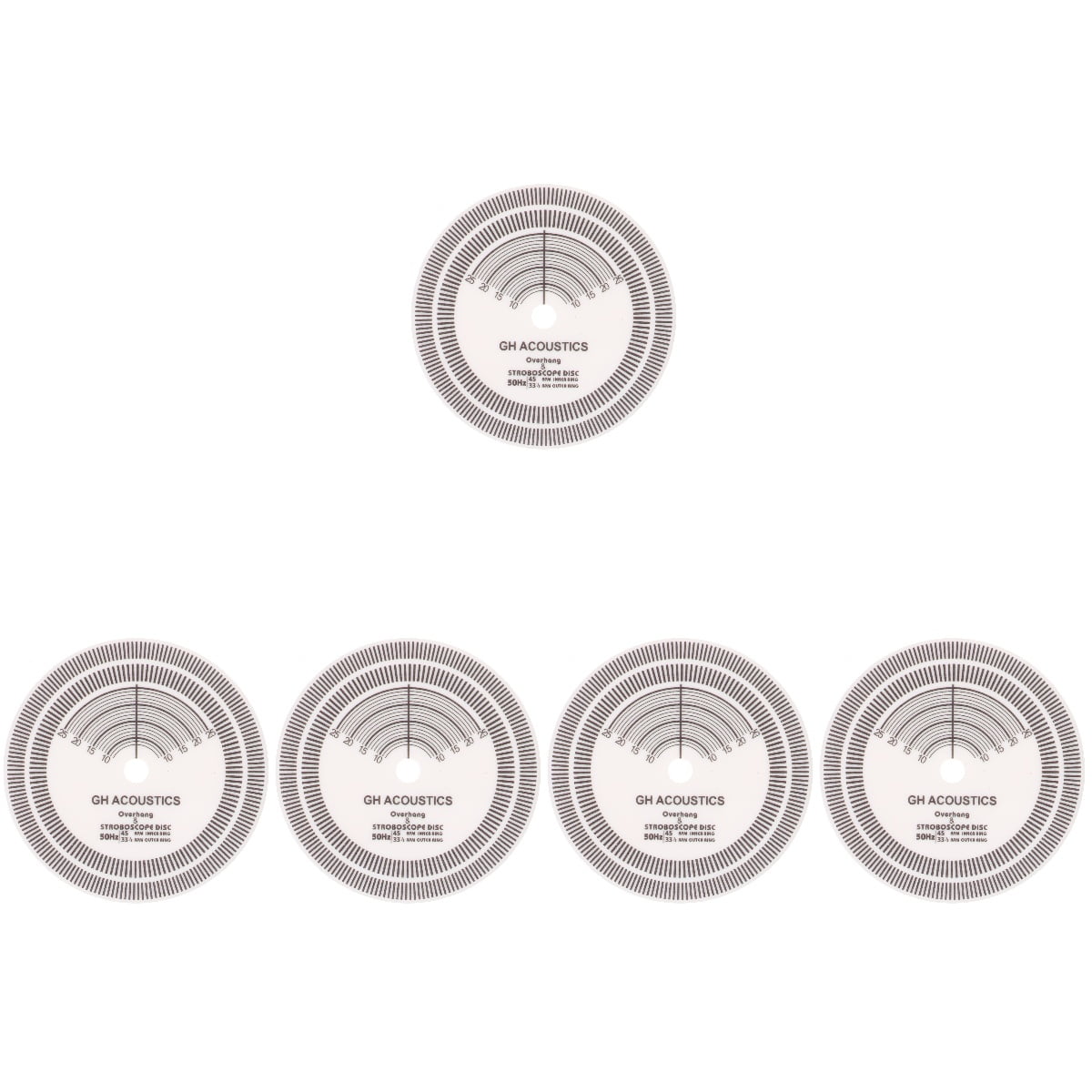 5 Count Vinyl Record Calibration Device Player Gramophone Disc White ...