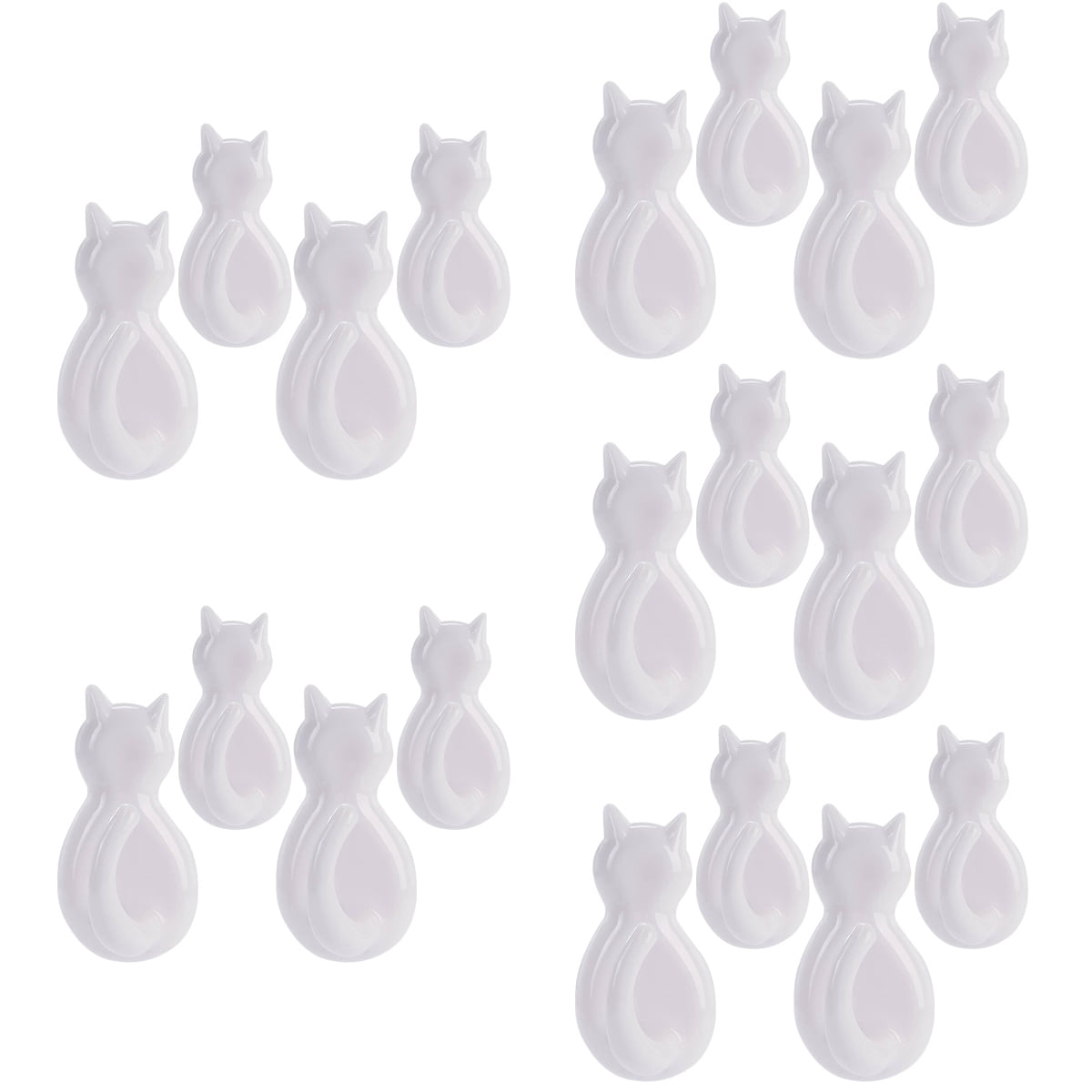 5 Count White Coat Hangers Cute Room Decor Cat Tail Hook Wall Hooks ...