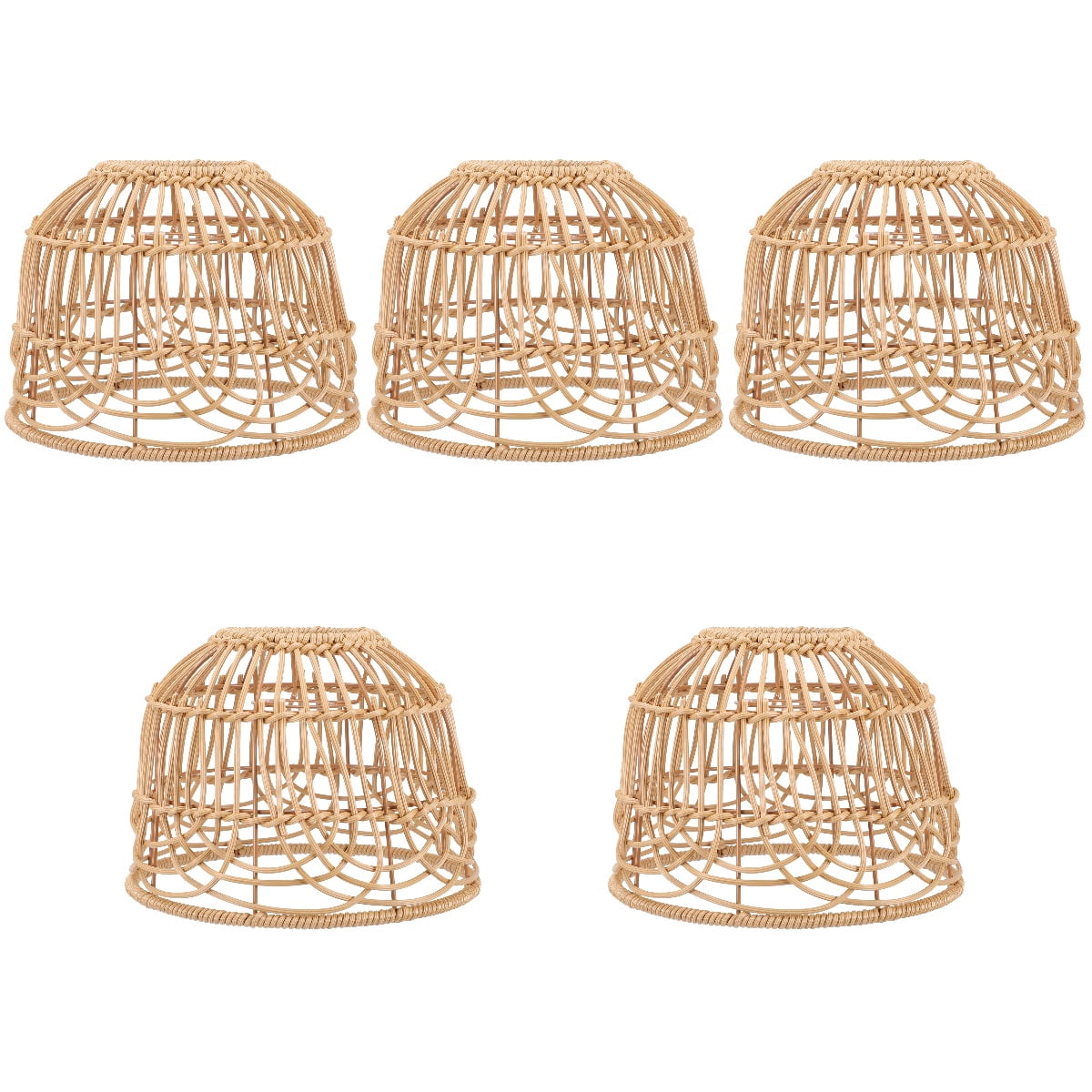 5 Count Woven Lampshade Decorative Cover Pendant Light Vintage Wicker ...