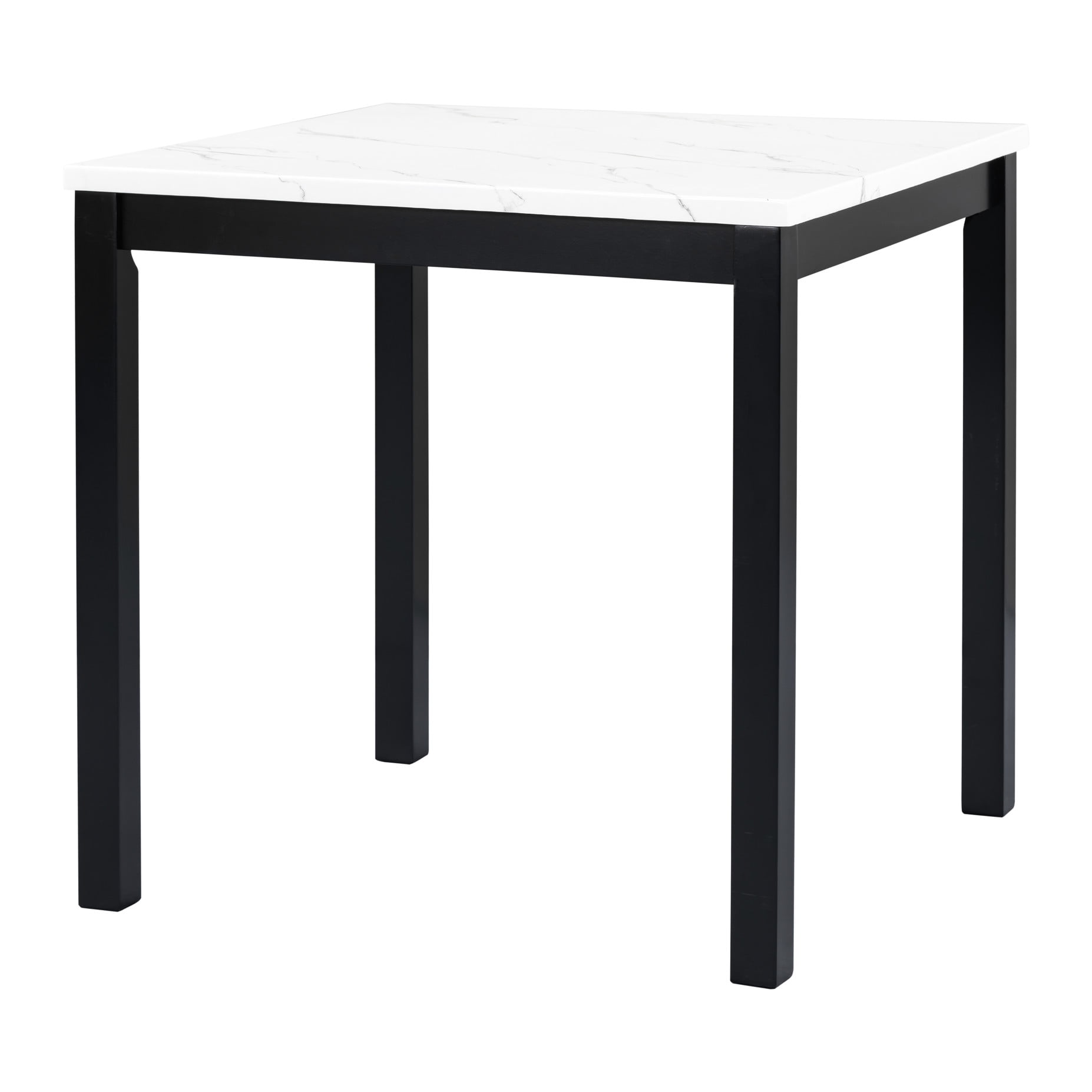 5 Counter Height Dining In Black. Faux Marble Table With Modern Design ...