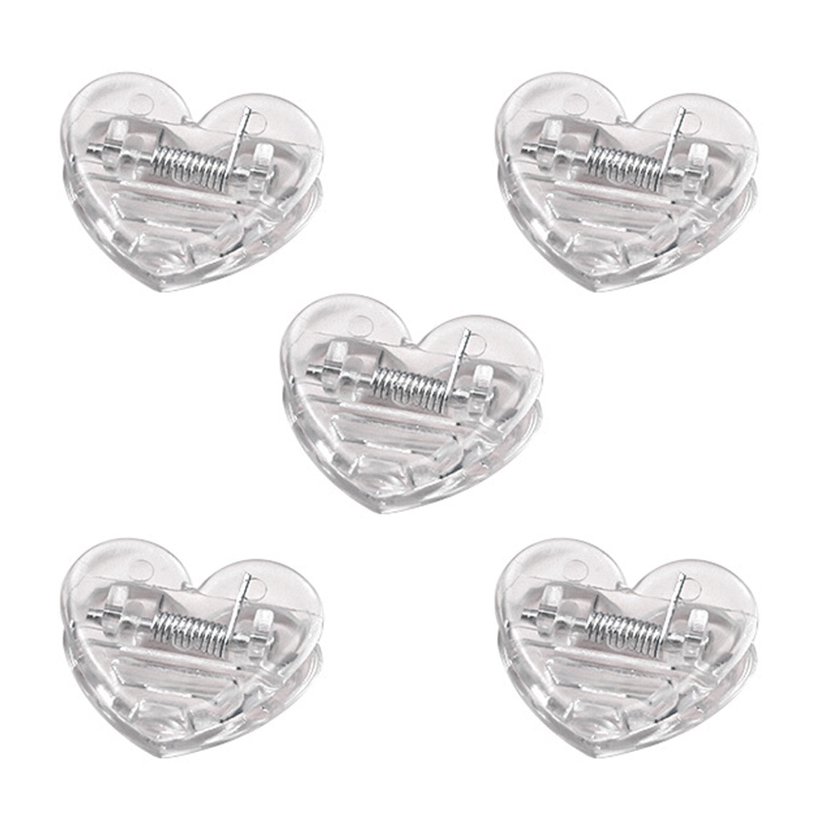 5 Counts Small Plastic Paper Clips Clear Heart Paper Clamps Small ...