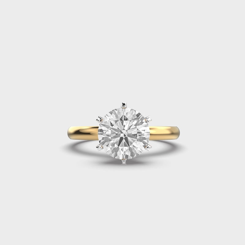 5 Ct Unique Round Shape IGI Certified Lab Grown Diamond Engagement Ring ...