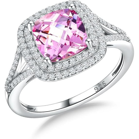 5 Cttw Pink Sapphire Gemstone Birthstone Engagement Ring For Women ...
