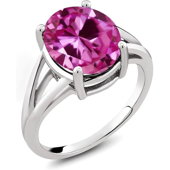 5 Cttw Pink Sapphire Gemstone Birthstone Engagement Ring For Women ...