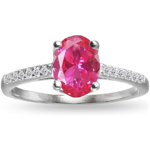 5 Cttw Pink Sapphire Gemstone Birthstone Engagement Ring For Women ...
