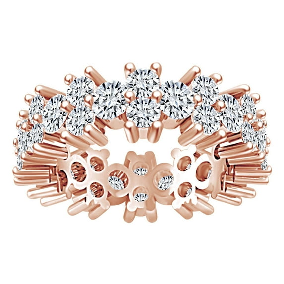 AFFY (5 Cttw) Round Shape White Natural Diamond Fashion Eternity ...