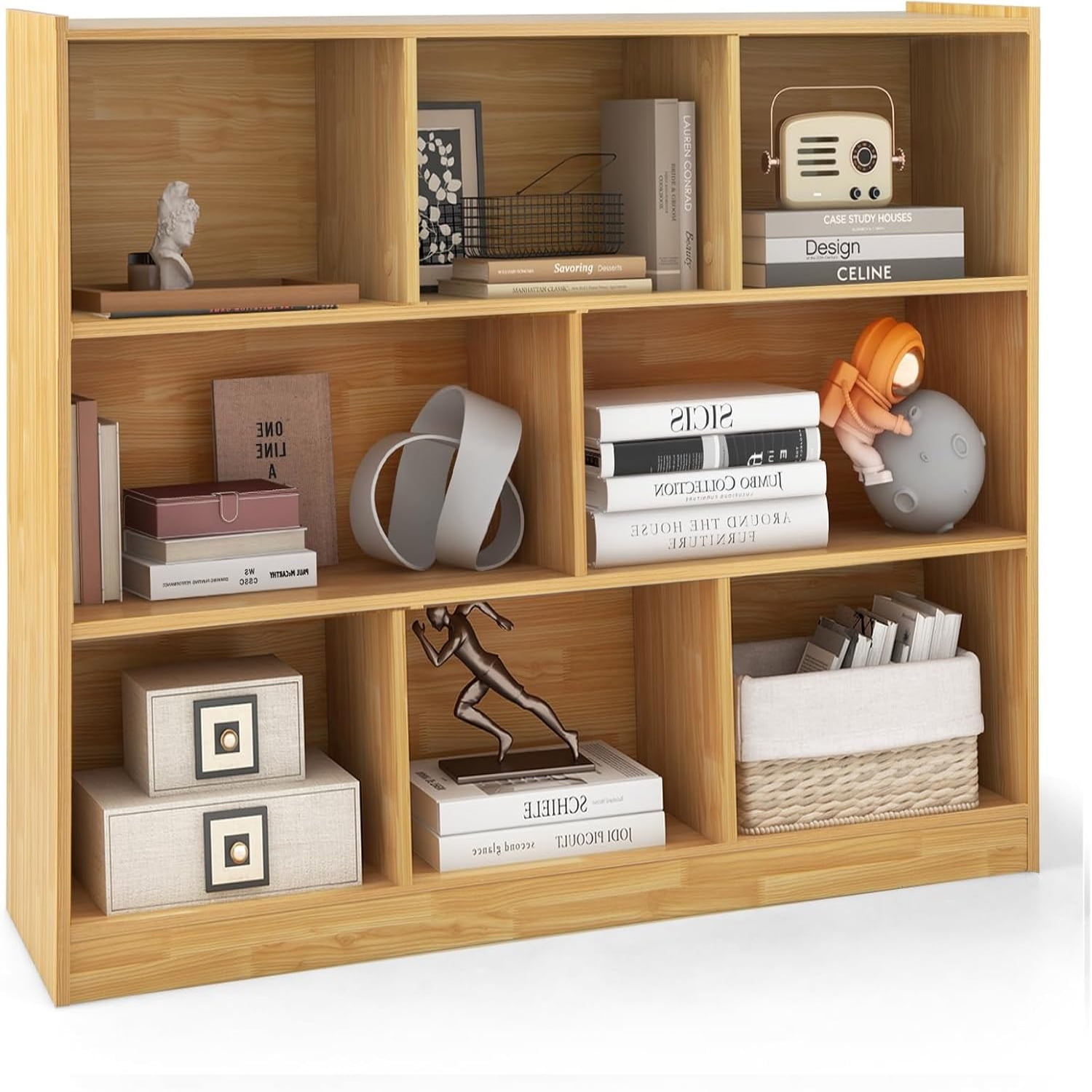 5 Cube Bookcase 2-Tier Open Cabinet Horizontal Bookshelf for Organizer ...