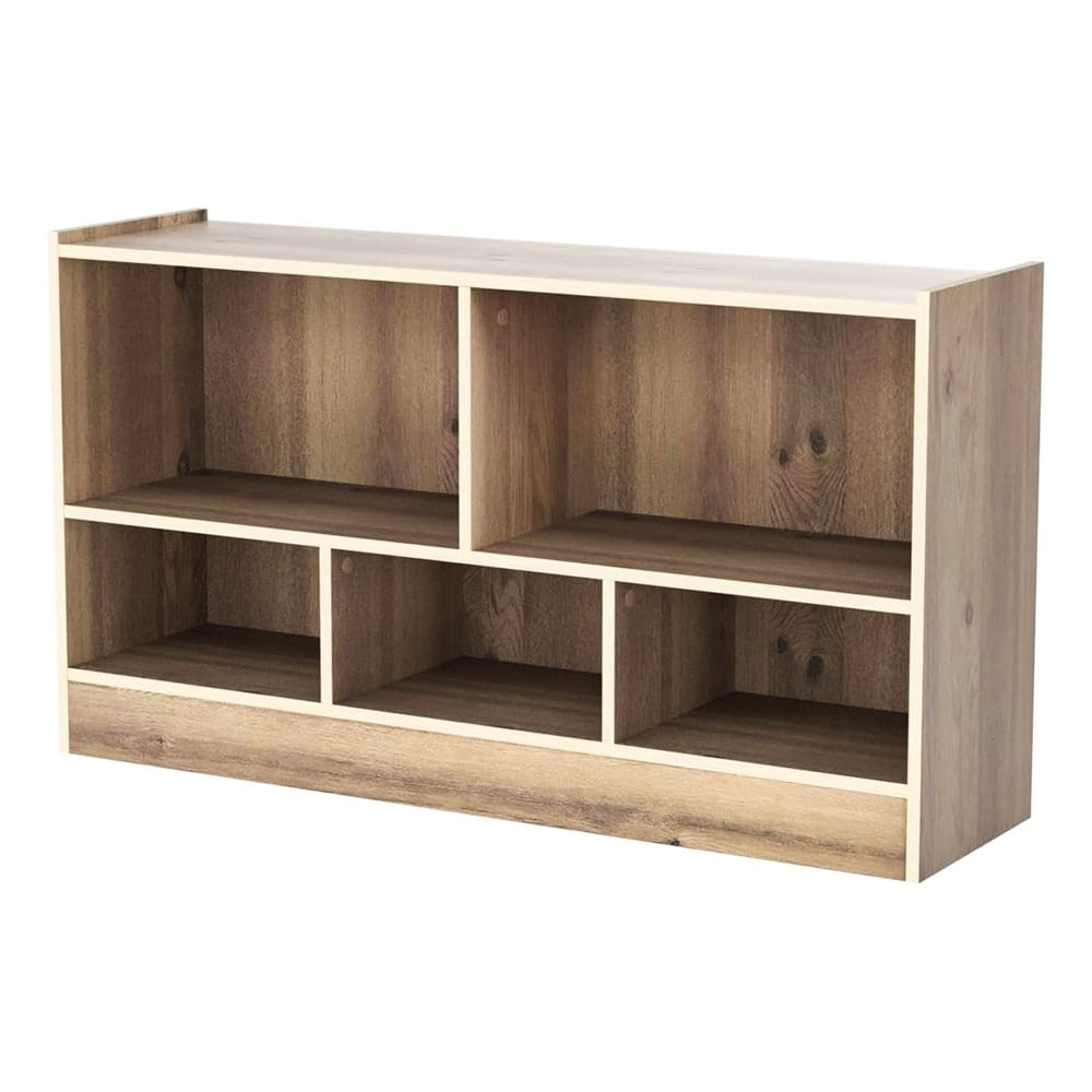 5 Cube Bookcase, 2 Tier Wooden Storage Open Bookshelf, Multipurpose ...