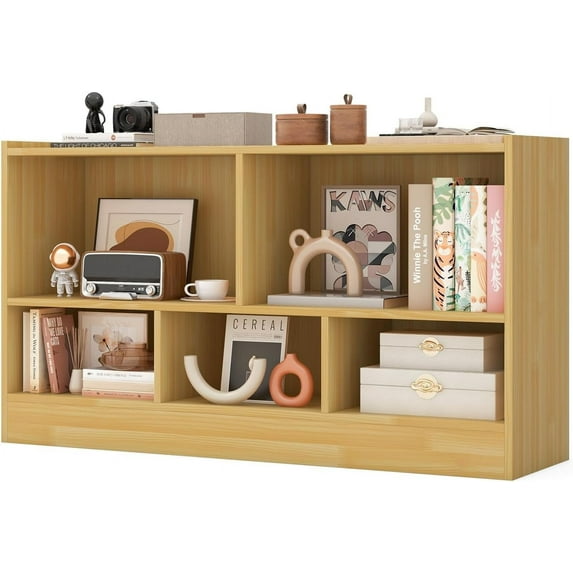 5-Cube Bookcase, Freestanding 3-Tier Bookshelf with Spacious Top ...