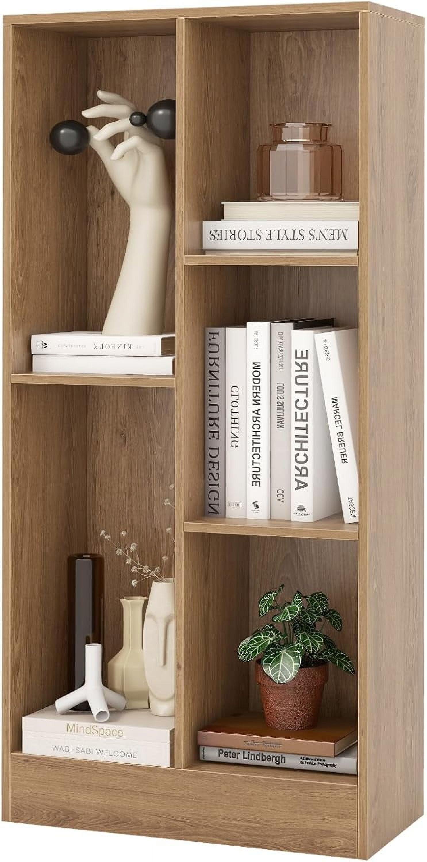 5-Cube Bookcase, Freestanding Bookshelf w/ 2 Anti-toppling Kits, Modern ...
