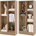 5-Cube Bookcase Set of 2, Freestanding Bookshelf w/2 Anti-toppling Kits ...