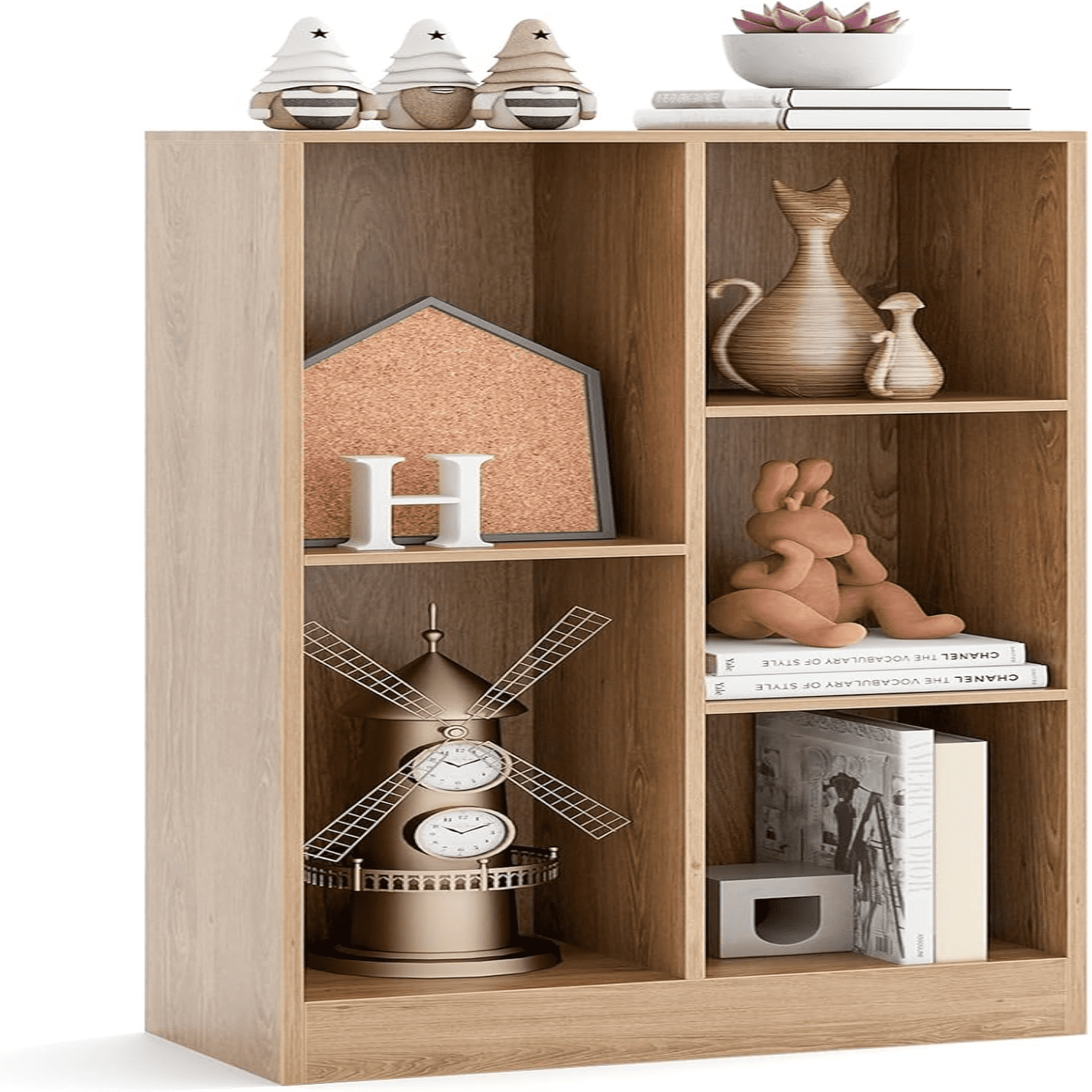 5-Cube Bookshelf 41\u201DH Floor Bookcase with 2 Anti-Tipping Kits ...