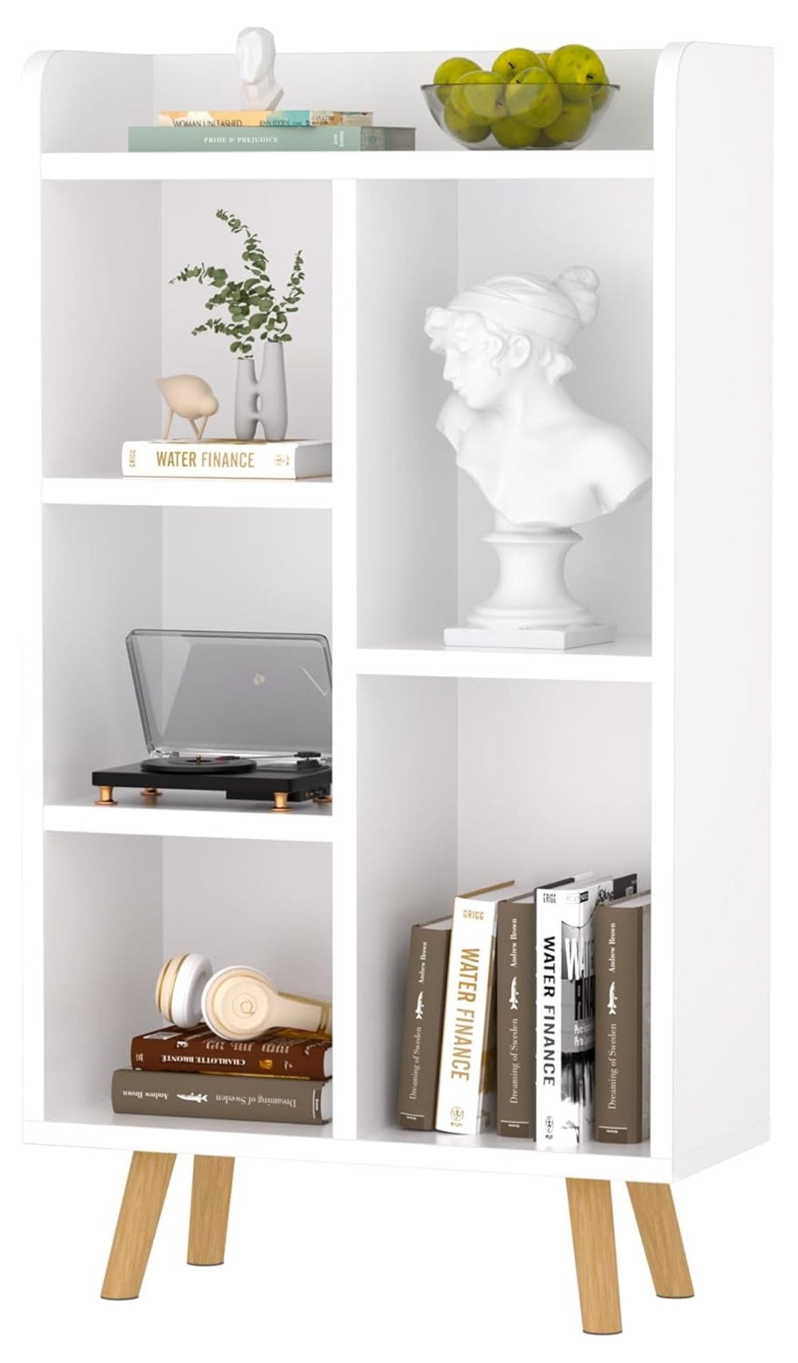 5 Cube Bookshelf Wooden Open Shelf Bookcase 3-Tier Cube Storage with ...