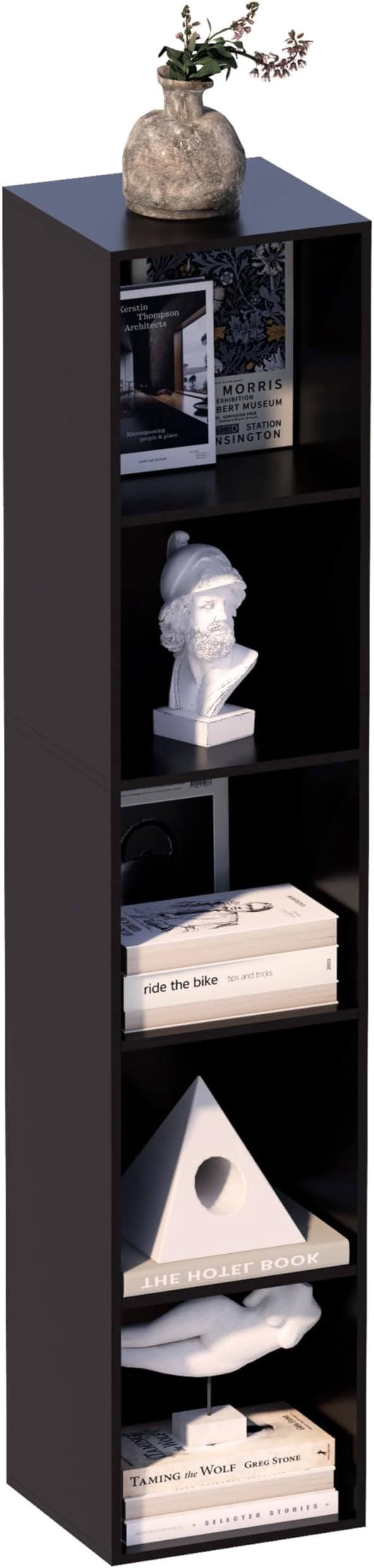 5 Cube Storage Organizer, 5 Tier Cube Low Bookcase Freestanding Storage ...