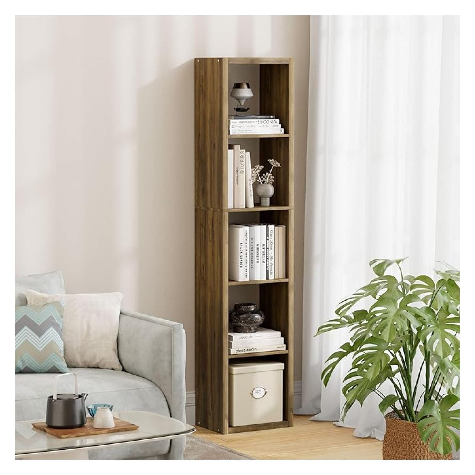 5 Cube Storage Organizer Single Row, Cube Shelf with Heavy-Duty Thick ...